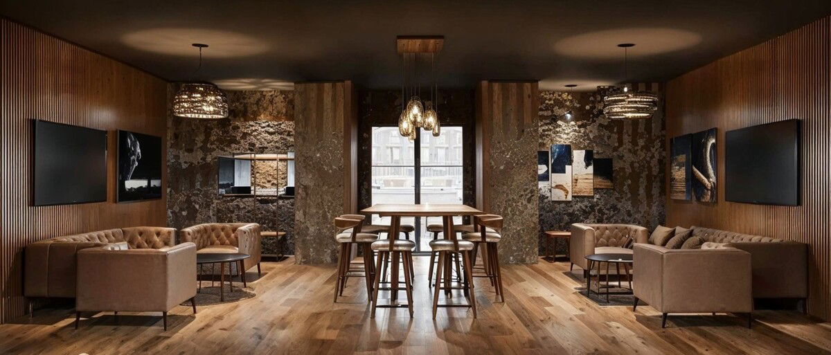 Moody Cigar Lounge Design with Outdoor Patio | Decorilla