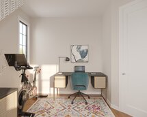Small Home Office & Gym Combo Design | Decorilla