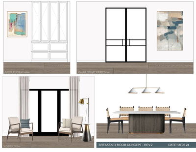 Contemporary Breakfast Room with Lounge | Decorilla