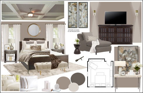 Masculine transitional bedroom | Decorilla
