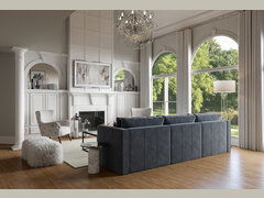 Glam Transitional Living Room Transformation | Decorilla