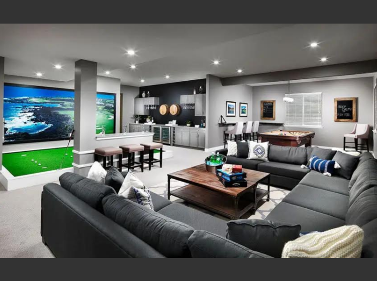 Masculine Country Club Lounge Interior Design | Decorilla