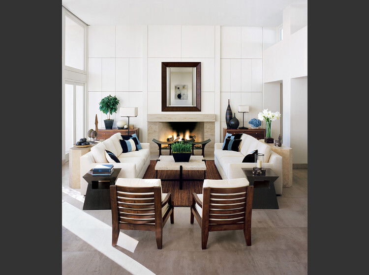 Warm, Transitional Living Room | Decorilla