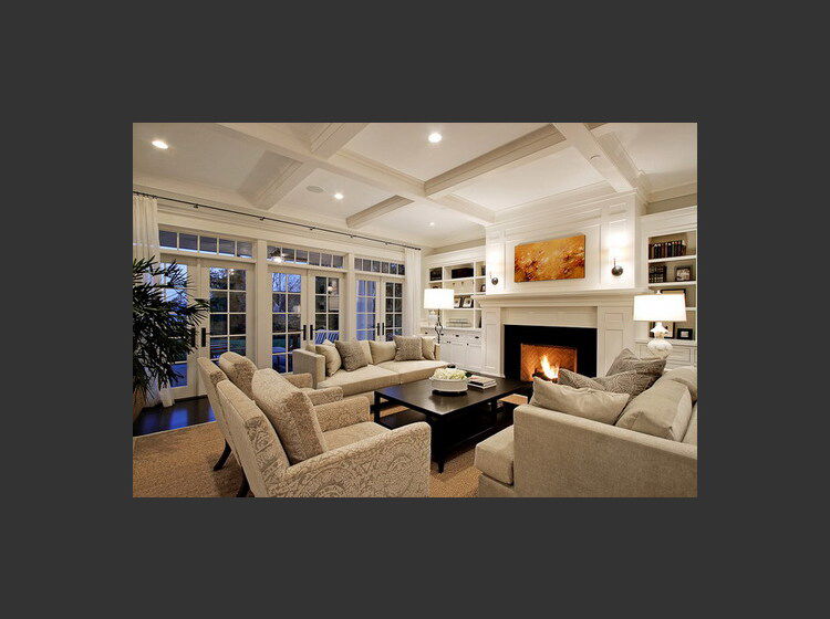 Warm, Transitional Living Room | Decorilla