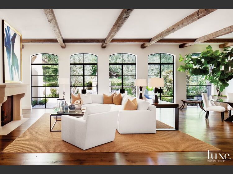 Serene Transitional Organic Living Room Design | Decorilla