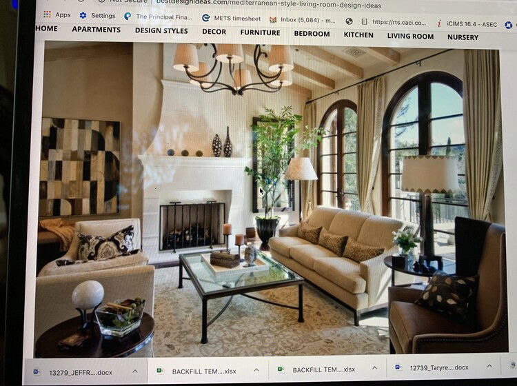 Wooden Ceiling Mediterranean Living Room Design | Decorilla