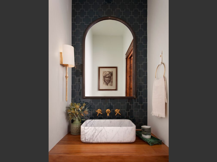 Bold and Impressive Powder Room | Decorilla