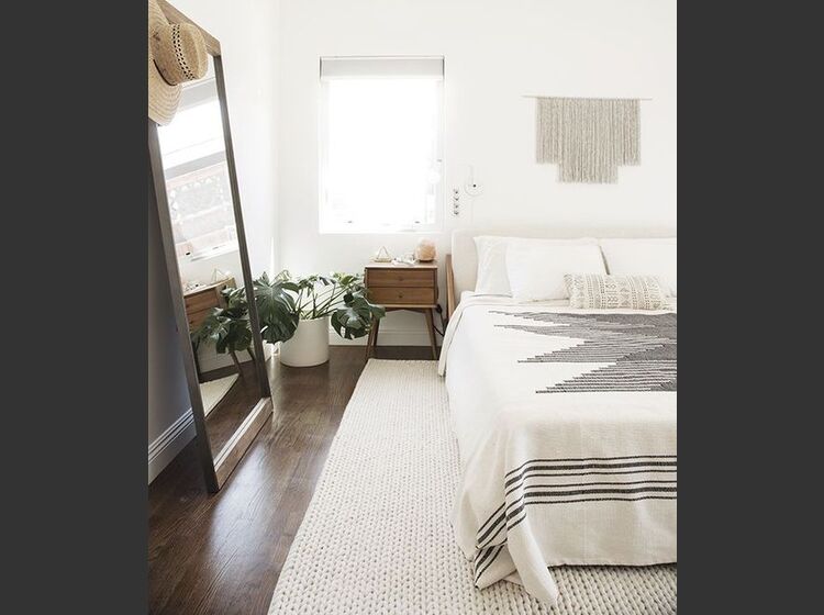Blue and Green Modern Master Bedroom Design | Decorilla