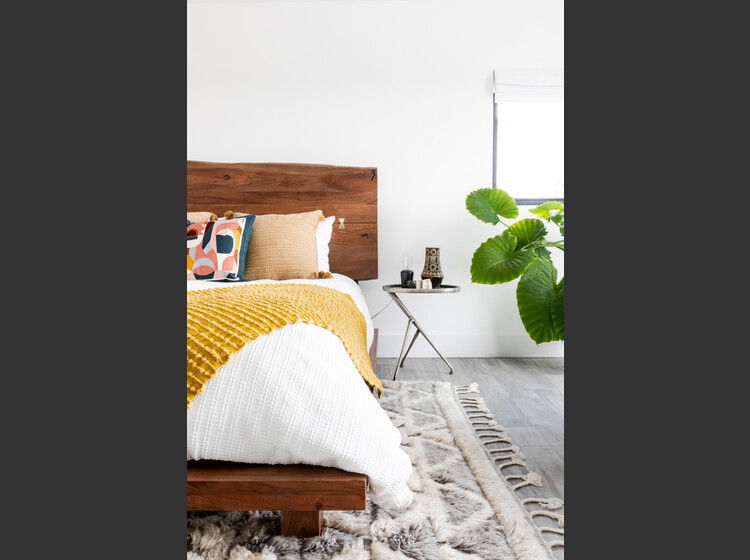 Blue and Green Modern Master Bedroom Design | Decorilla