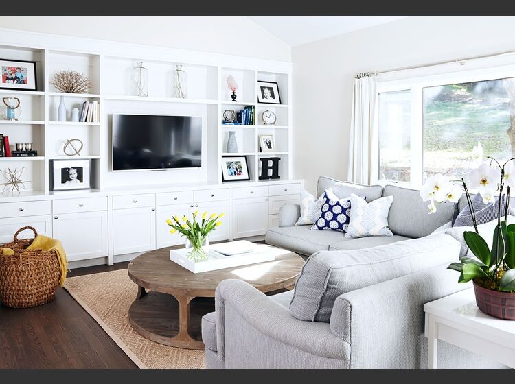 Colorful Den with Wood Paneling Walls Decor | Decorilla