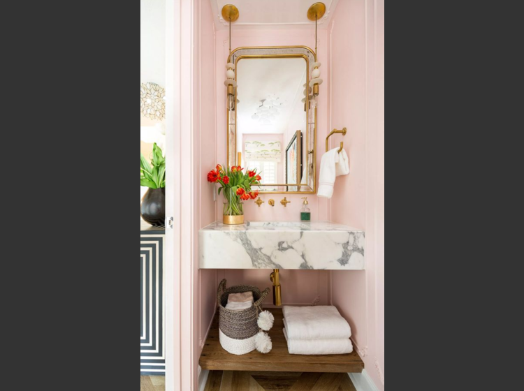 Bold and Impressive Powder Room | Decorilla