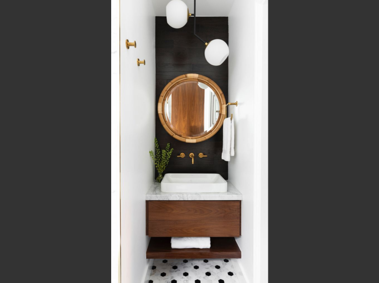 Bold and Impressive Powder Room | Decorilla