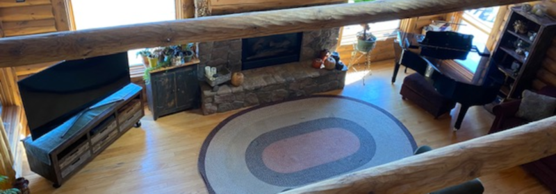 Refined Rustic Living Room with Grand Piano | Decorilla