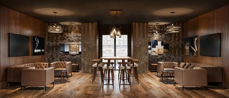 Moody Cigar Lounge Design with Outdoor Patio | Decorilla