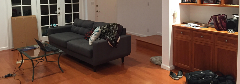 Mid-century modern living room and study tra... | Decorilla