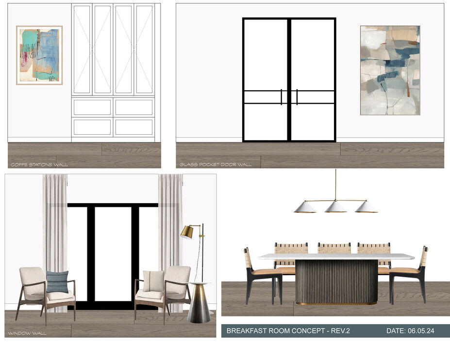 Contemporary Breakfast Room with Lounge | Decorilla