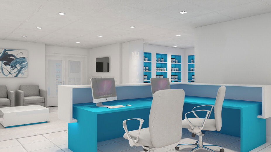 Fresh and Modern Reception Area Design | Decorilla
