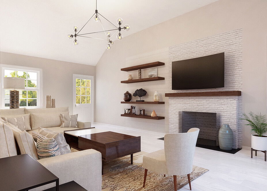 Bright Neutral Living Room Interior Design | Decorilla