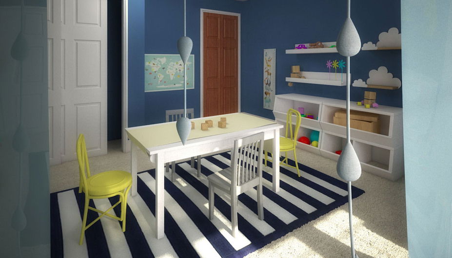 Fun Blue Kids Playroom | Decorilla