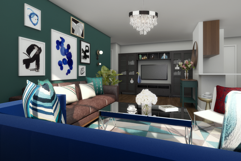 Colorful Eccentric Apartment Living Room | Decorilla
