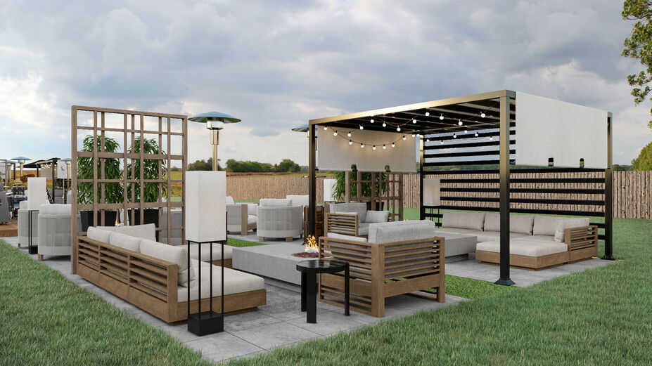 Moody Cigar Lounge Design with Outdoor Patio | Decorilla
