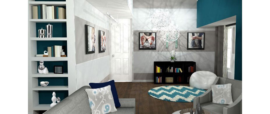 Kid Friendly Multi-Purpose Family Room Design | Decorilla