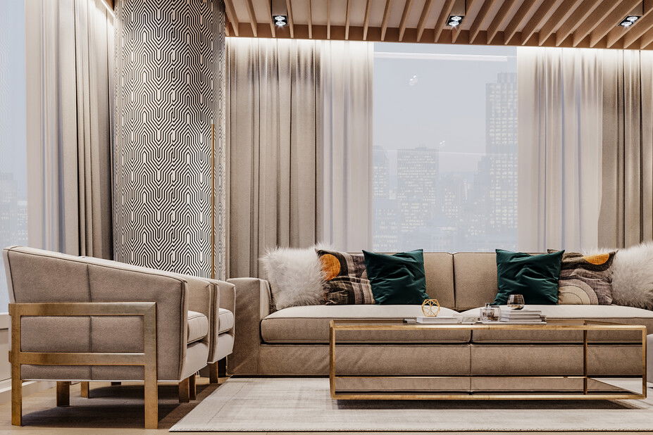 Contemporary Living Room Wallpaper Ideas | Decorilla