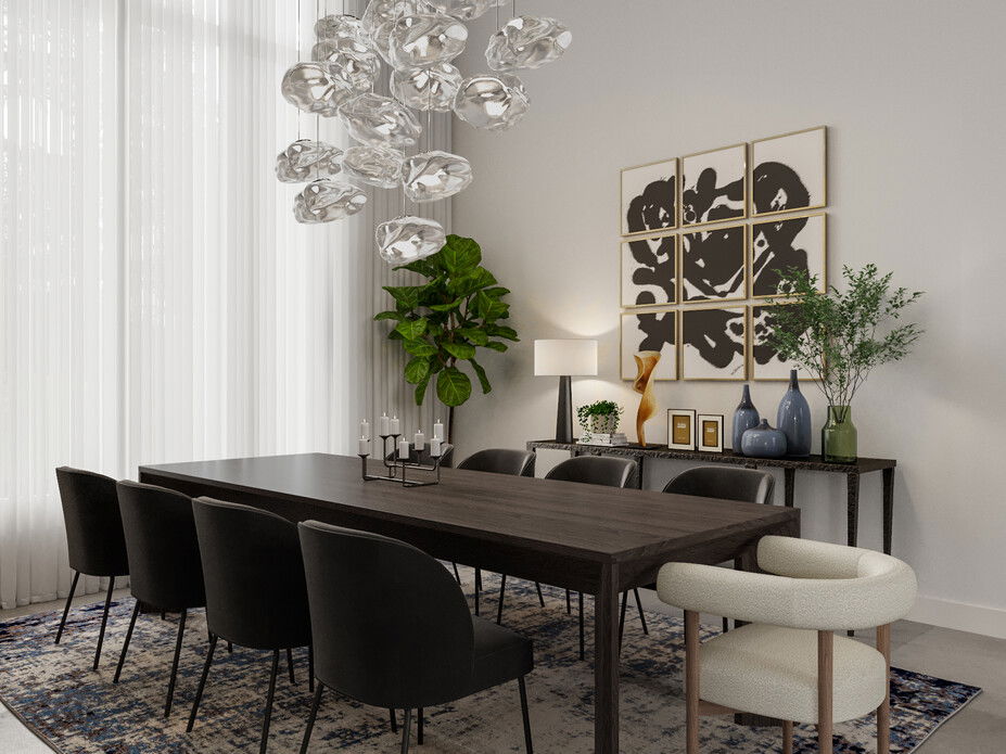 Contemporary Masculine Dining Area | Decorilla