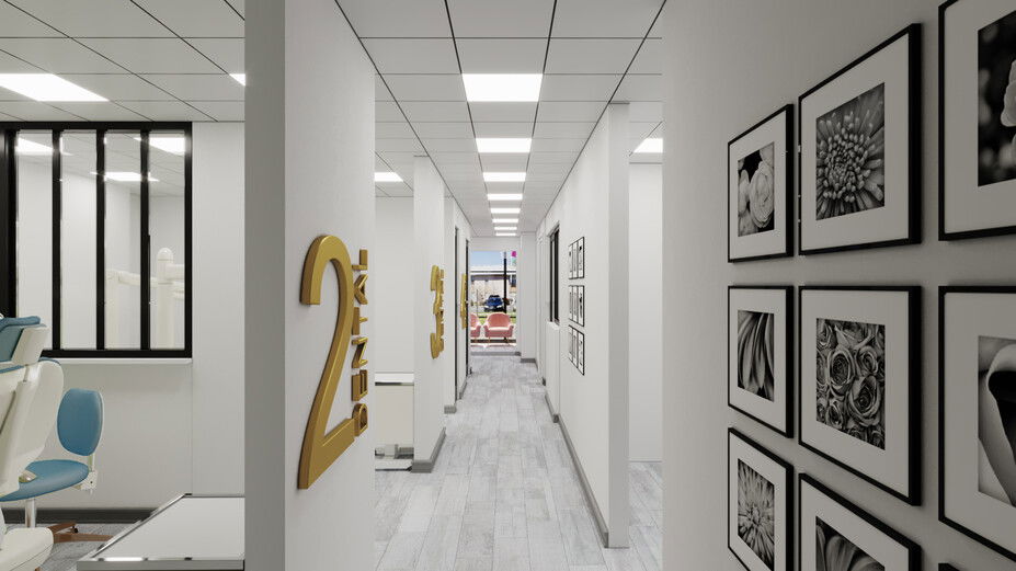 Contemporary Dental Office Front Lobby Design | Decorilla
