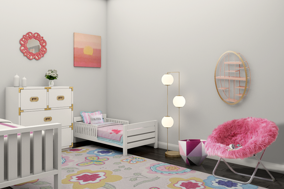 Fun Girls Bedroom & Hallway Design | Decorilla