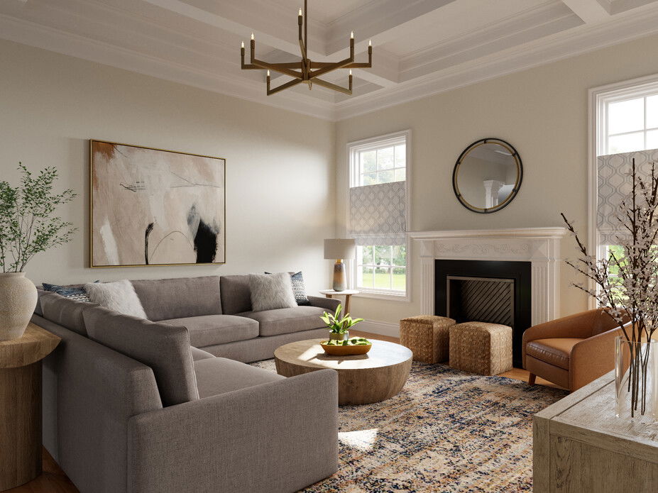 Transitional Modern Living and Dining Room T... | Decorilla