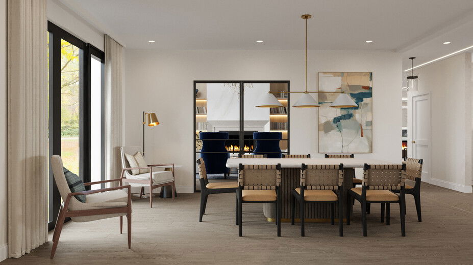 Contemporary Breakfast Room with Lounge | Decorilla