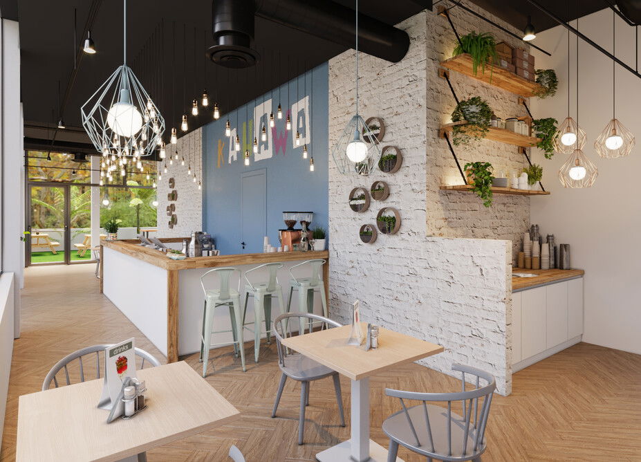 Eclectic Coffee Shop Interior Design | Decorilla